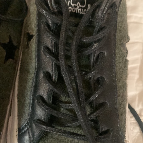 Converse | Shoes | These Are Wool Converse Army Green And Black Leather ...